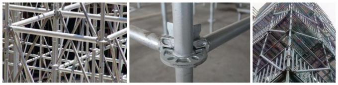 48.3mm Bagian Perancah Ringlock Tugas Ringan Kepala Buku Besar Baja Cor